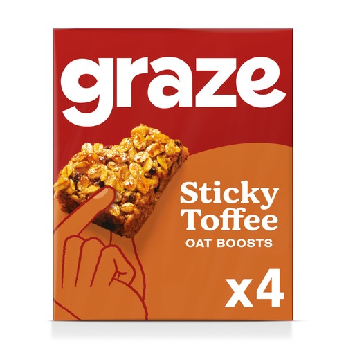 Graze Sticky Toffee Oat Boost Flapjack Snack Bars 4 x 30g - Morrisons ...