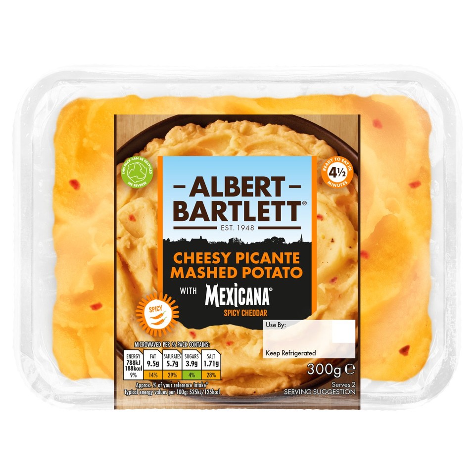 Albert Bartlett Cheesy Mashed Potato With Mexicana Spicy Cheddar 300g ...