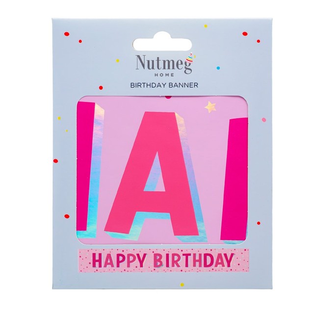 Nutmeg Happy Birthday Banner Pink - Morrisons Online Groceries & Offers