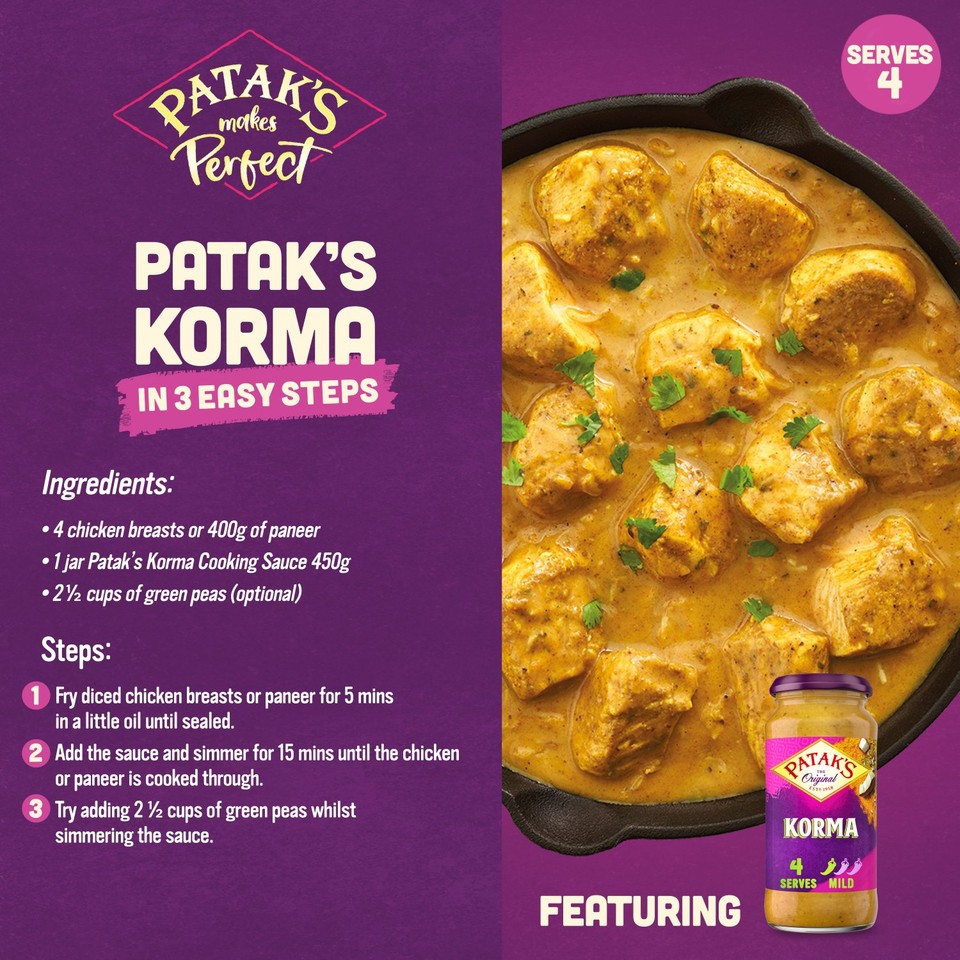 Patak's Korma Indian Curry Cooking Sauce 450g - Morrisons Online ...