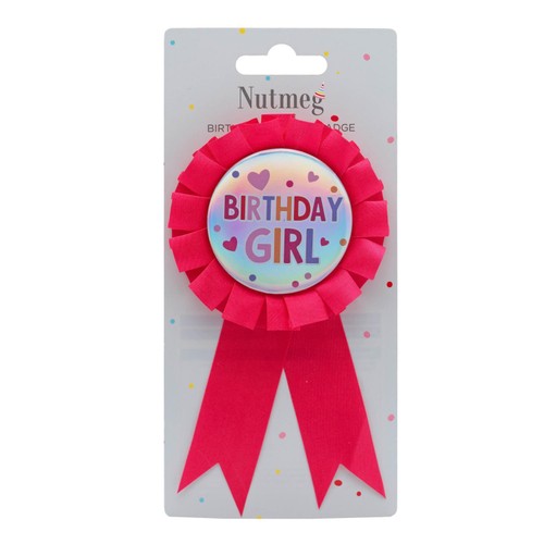 Nutmeg Birthday Girl Rosette Pink - Morrisons Online Groceries & Offers