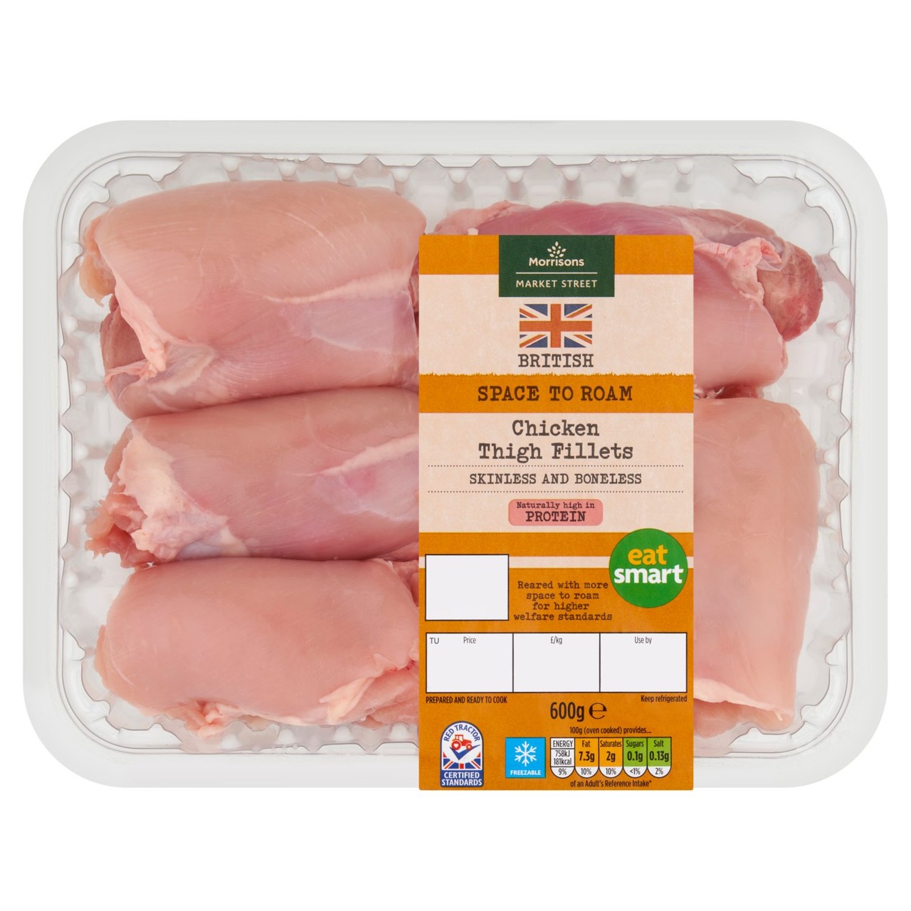 Morrisons Market Street British Boneless Chicken Thigh Fillets 600g ...