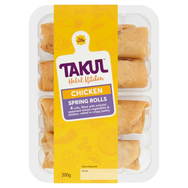 Takul Halal Kitchen 4 Chicken Spring Rolls - Morrisons Online Groceries ...
