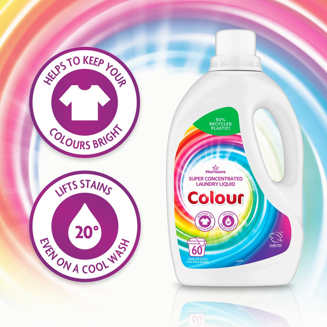 Morrisons Colour & Protect Super Concentrated Laundry Liquid 60 Washes ...