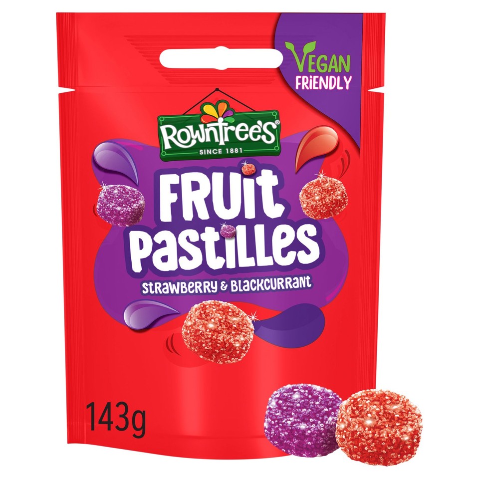 Rowntree's Fruit Pastilles Strawberry & Blackcurrant Sweets Sharing Bag ...