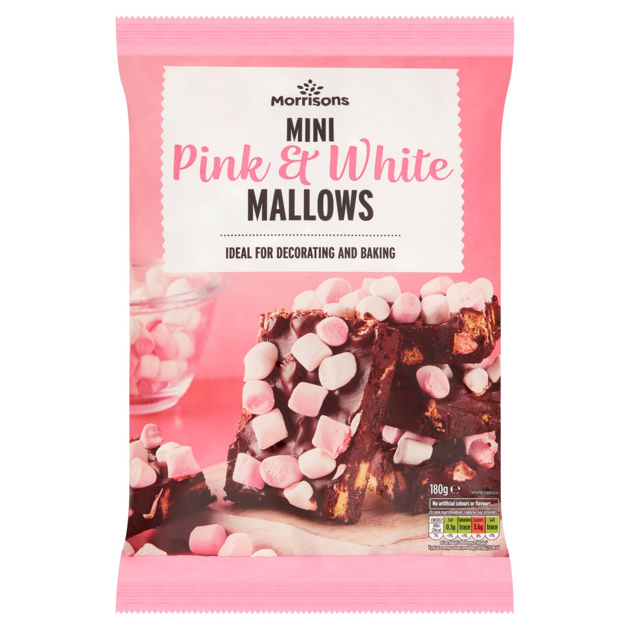 Morrisons Mini Pink & White Mallows 180g - Morrisons Online Groceries ...