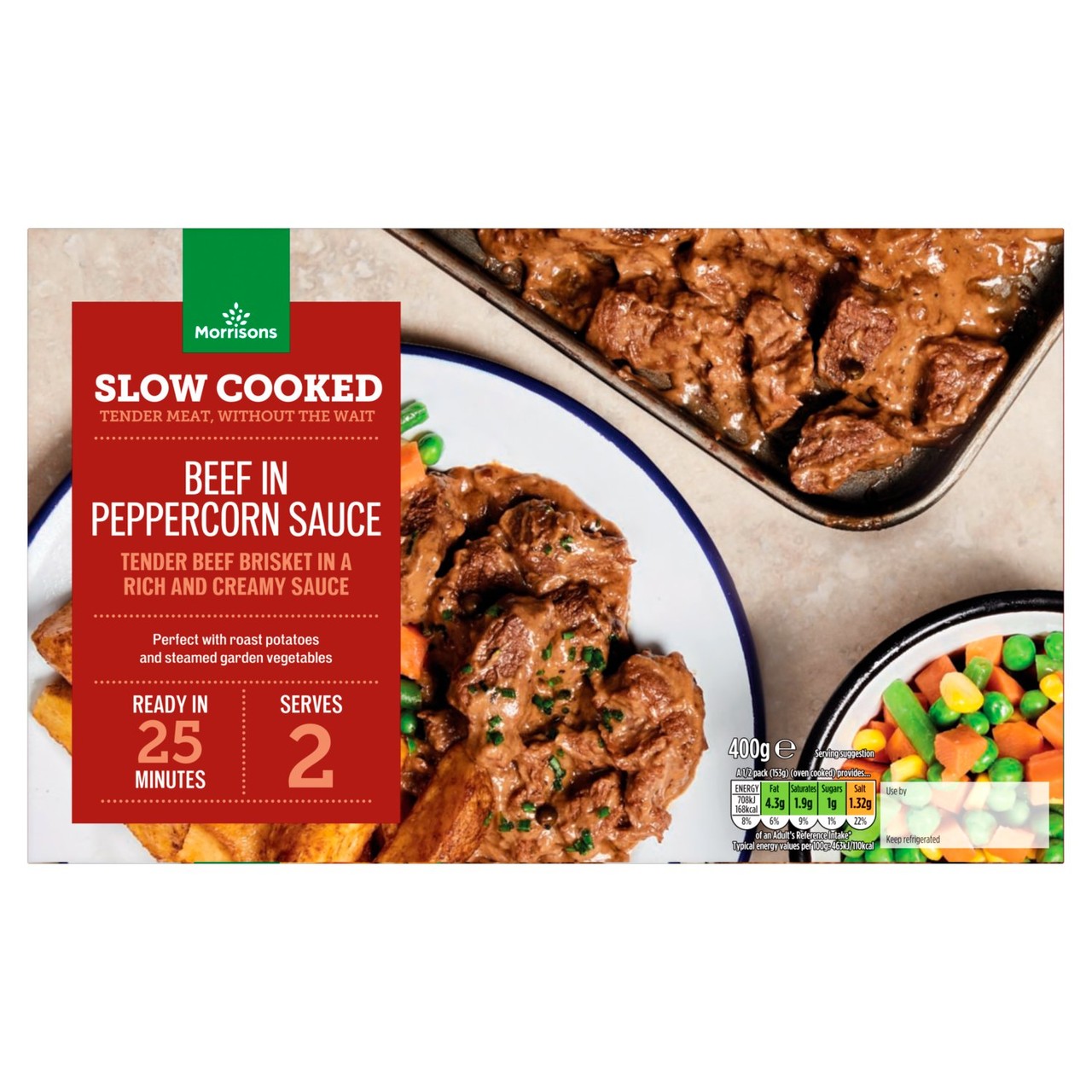 Morrisons Street Slow Cooked Beef Brisket In A Peppercorn Sauce ...