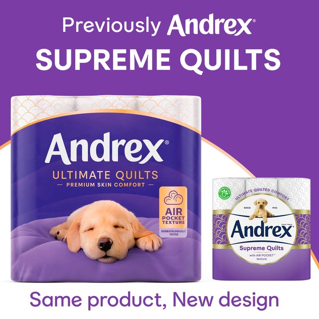 Andrex Ultimate Quilts Toilet Tissue 9 Mega Rolls 50% More Sheets ...