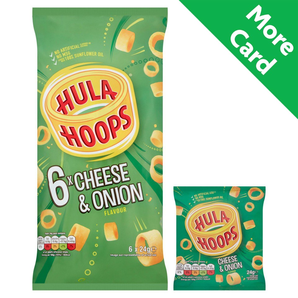 Hula Hoops Cheese & Onion Multipack Crisps 6 Pack - Morrisons Online ...