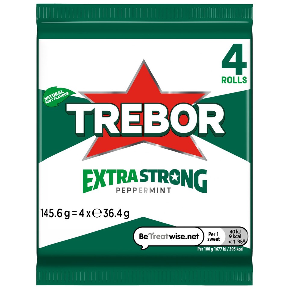 Trebor Extra Strong Peppermint 4 Rolls - Morrisons Online Groceries ...