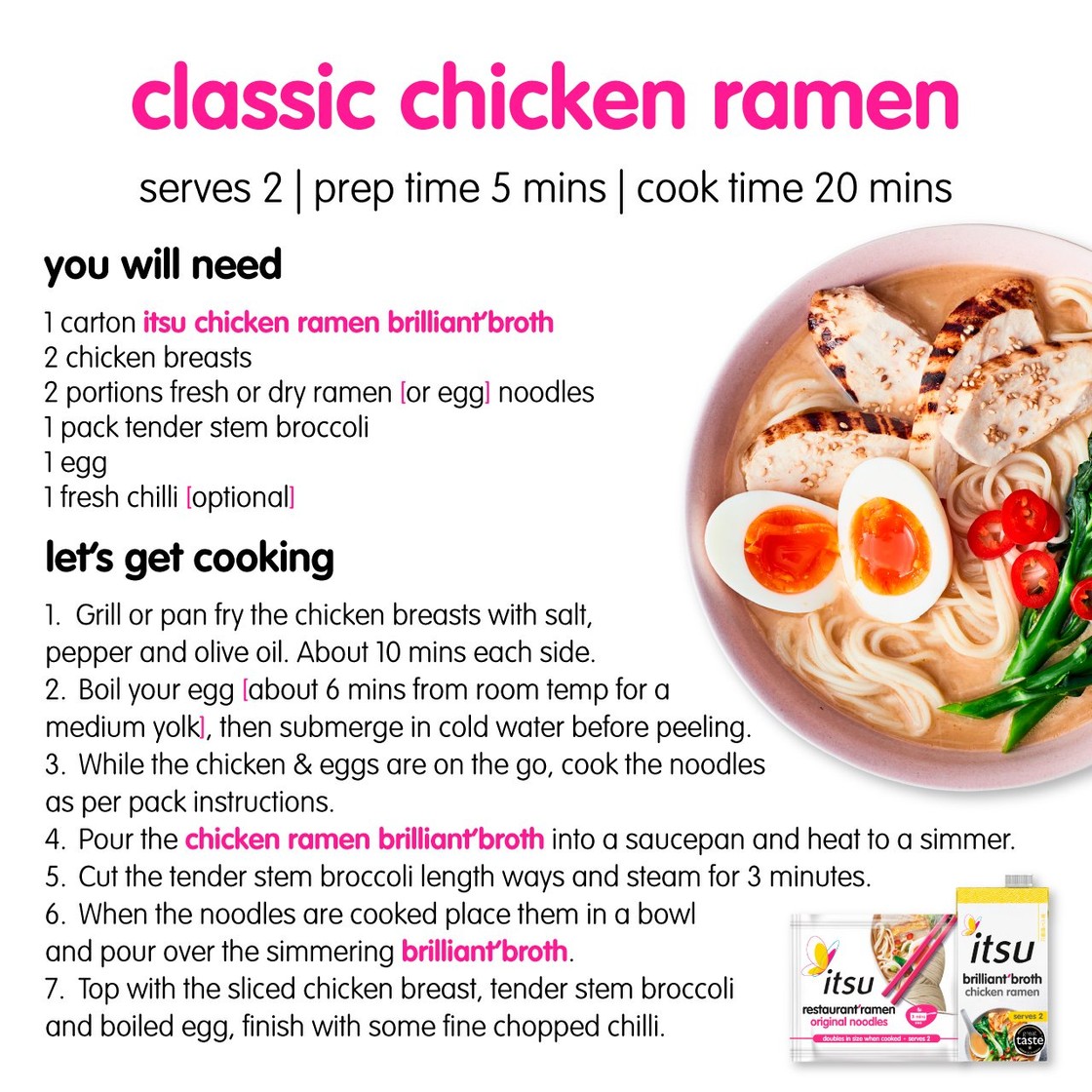 Itsu Chicken Ramen Brilliant Broth - Morrisons Online Groceries & Offers