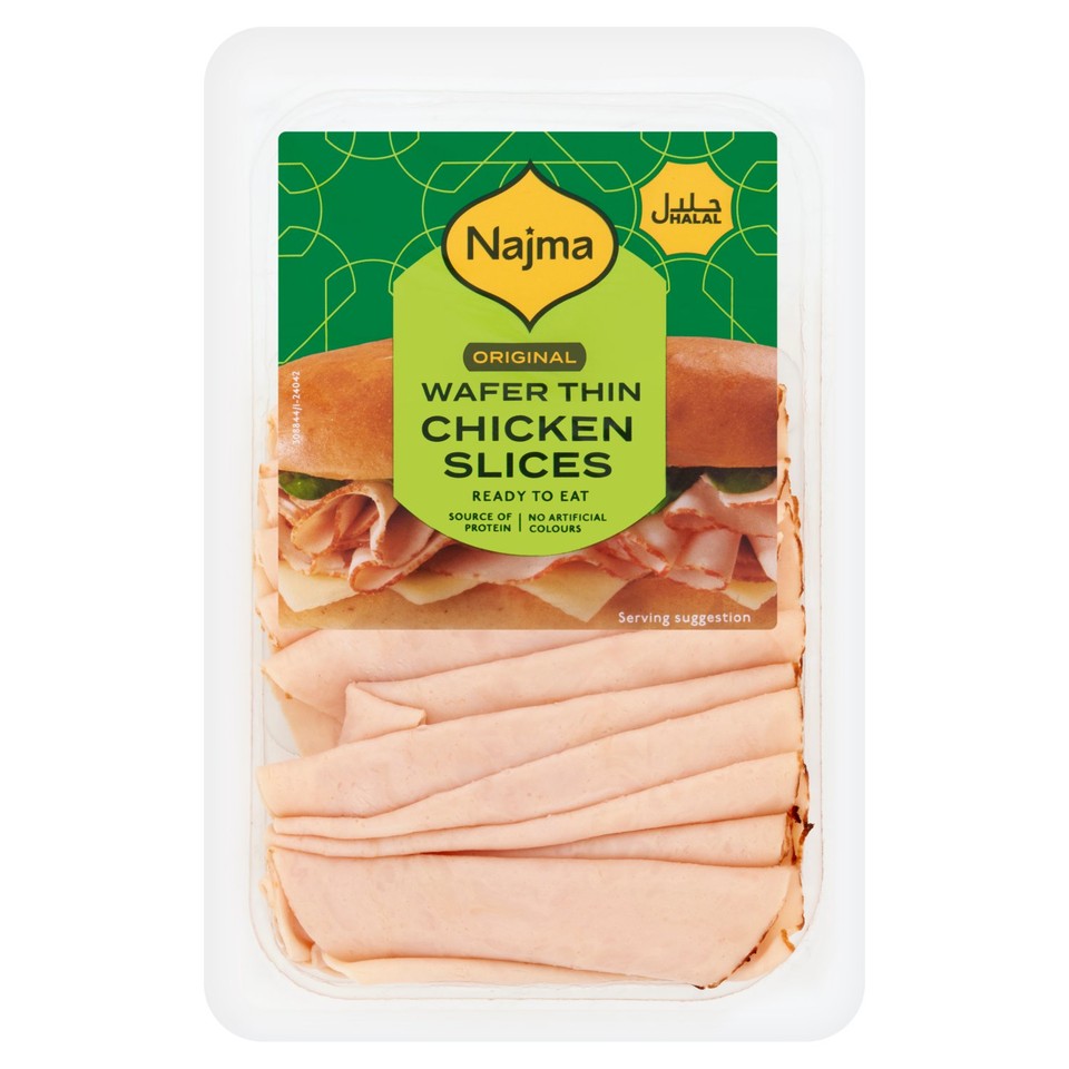 Najma Halal Original Wafer Thin Chicken Slices 125g - Morrisons Online ...