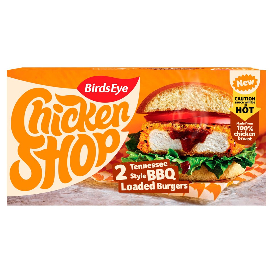 Birds Eye Chicken Shop 2 Tennessee Style Bbq Loaded Chicken Burgers