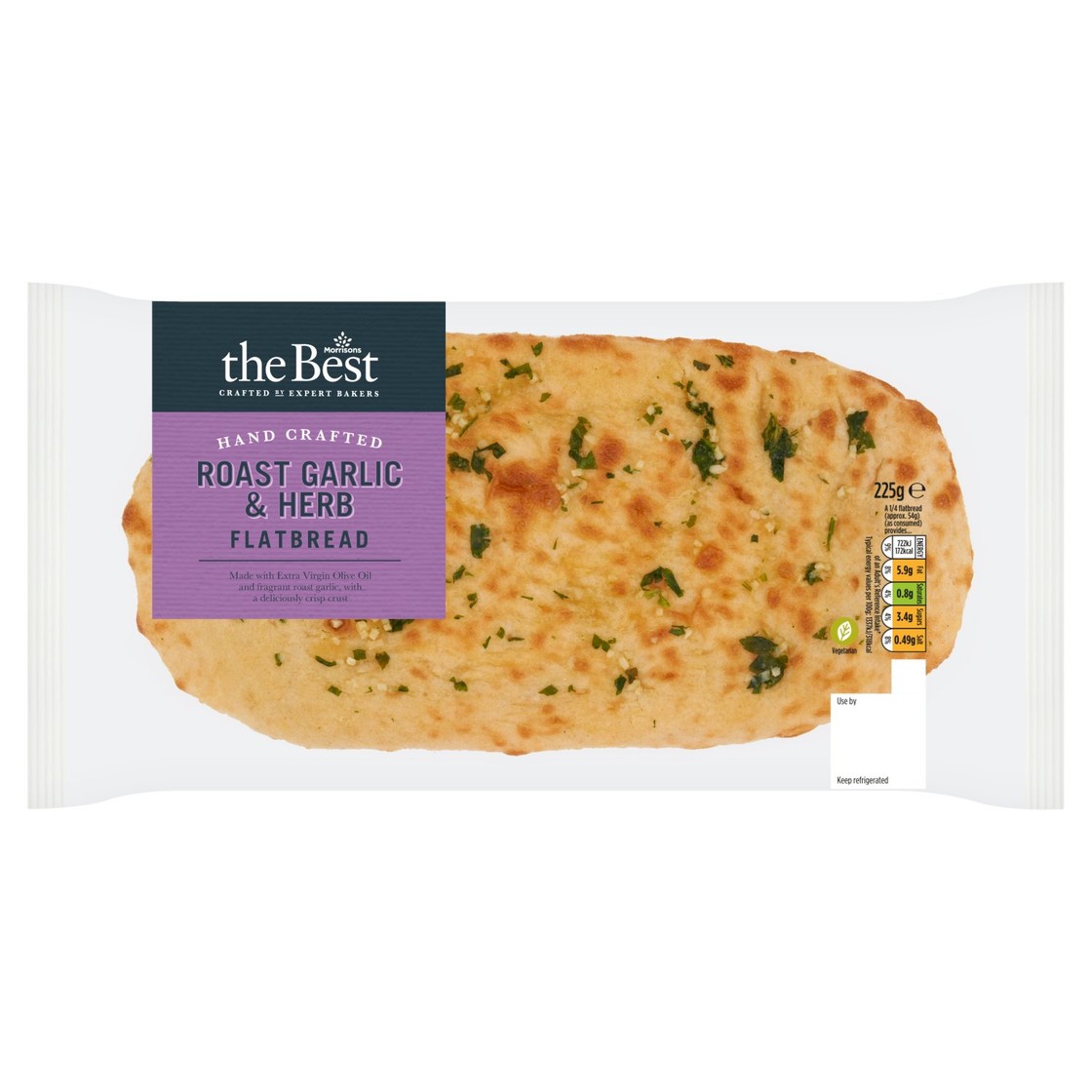 Morrisons The Best Roast Garlic & Herb Flatbread - Morrisons Online ...