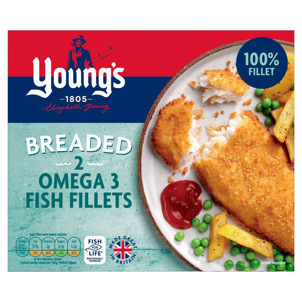 Young's 2 Breaded Omega 3 Fish Fillets - Morrisons Online Groceries ...