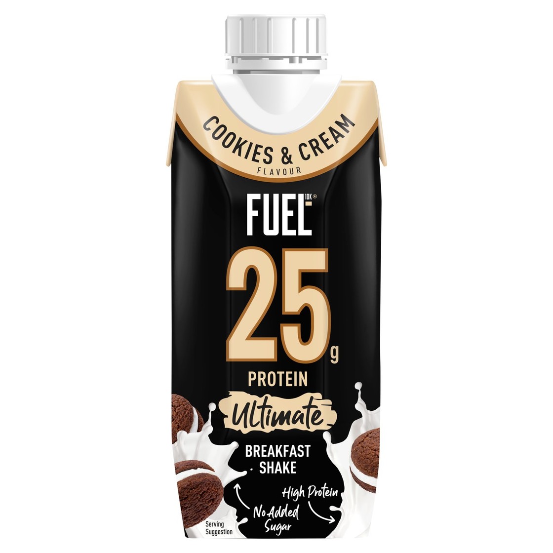 FUEL10K Cookies & Cream 25g High Protein Breakfast Shake Drink 330ml ...