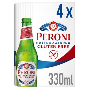 Peroni Nastro Azzurro Gluten Free Beer Lager Bottles 4x330ml ...