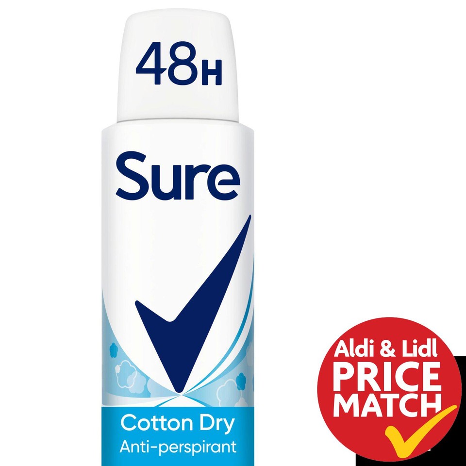 Sure Women Antiperspirant Deodorant Cotton Dry Aerosol 200ml ...