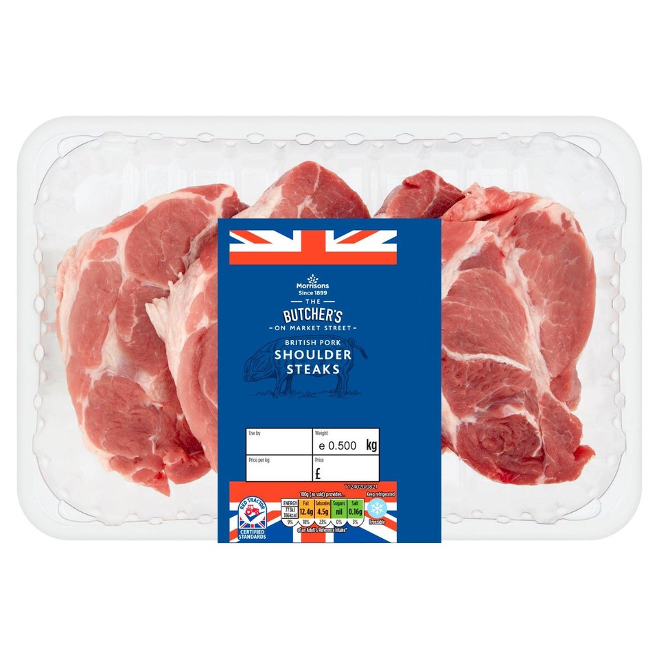 Morrisons The Butcher's On Market Street British Pork Shoulder Steaks ...