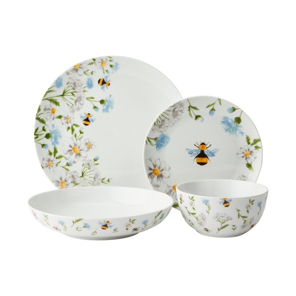 Nutmeg Home Bee Floral Dinner Plate - Morrisons Online Groceries & Offers