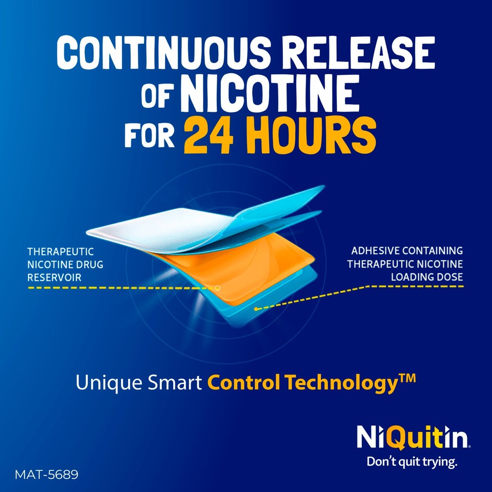 NiQuitin Clear Patch -Step 1 21mg, 7 Nicotine Patches - Stop Smoking ...