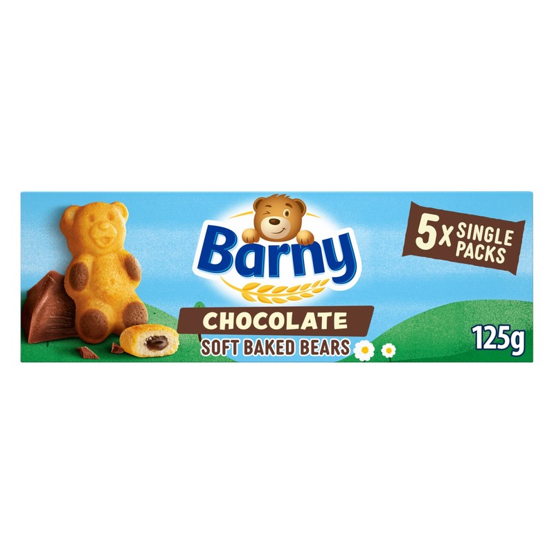 Barny Chocolate Soft Baked Bears Biscuits 5 Pack Multipack - Morrisons ...