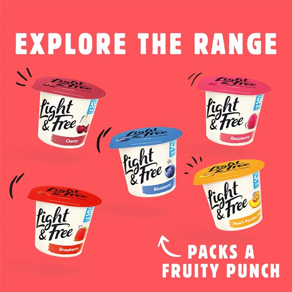 Light & Free Strawberry Greek Style Fat Free Yoghurt Multipack 4x115g ...