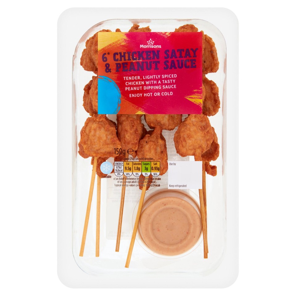 Morrisons 6 Chicken Satay & Peanut Dip - Morrisons Online Groceries ...