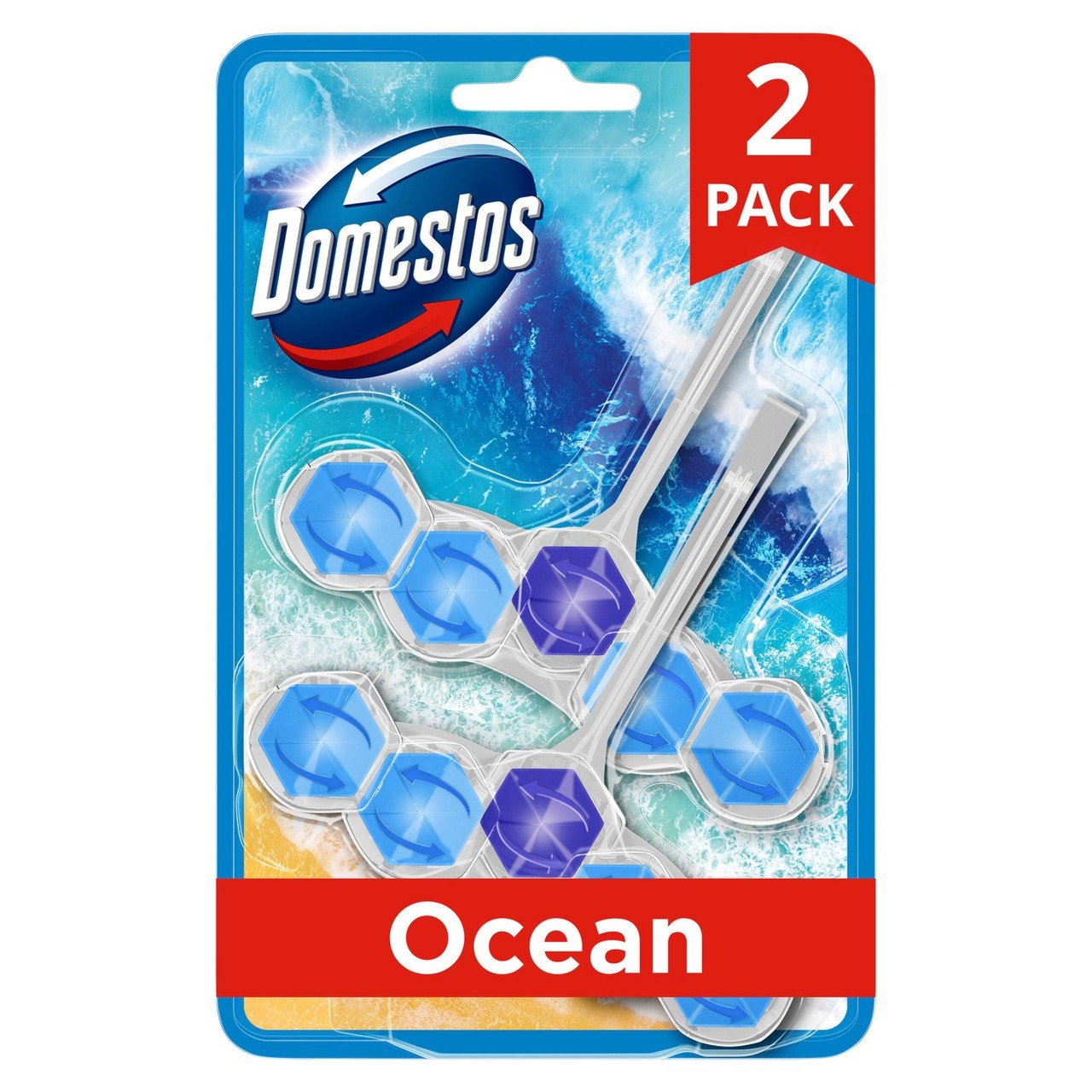 Domestos Power 5 Toilet Rim Block Ocean 2x 50g - Morrisons Online ...