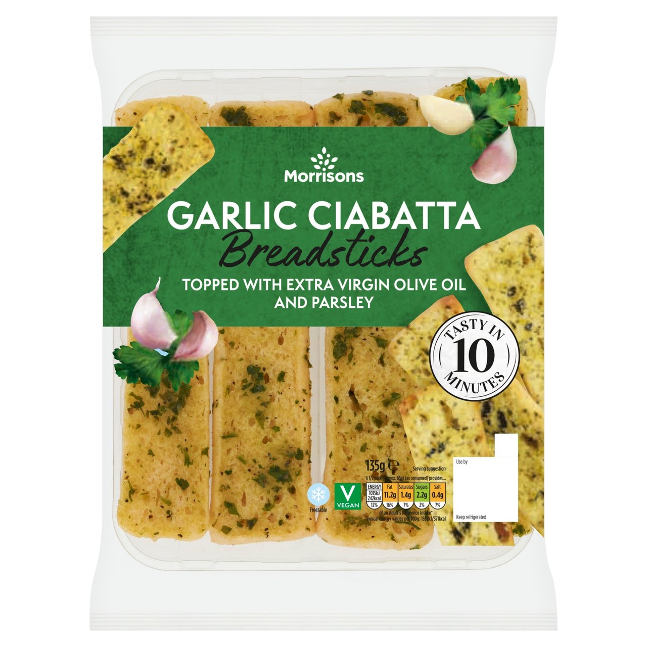Morrisons Garlic Ciabatta Breadsticks 135g - Morrisons Online Groceries ...