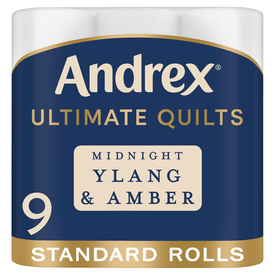 Andrex Ultimate Quilts Midnight Ylang & Amber Toilet Rolls 9 Pack ...