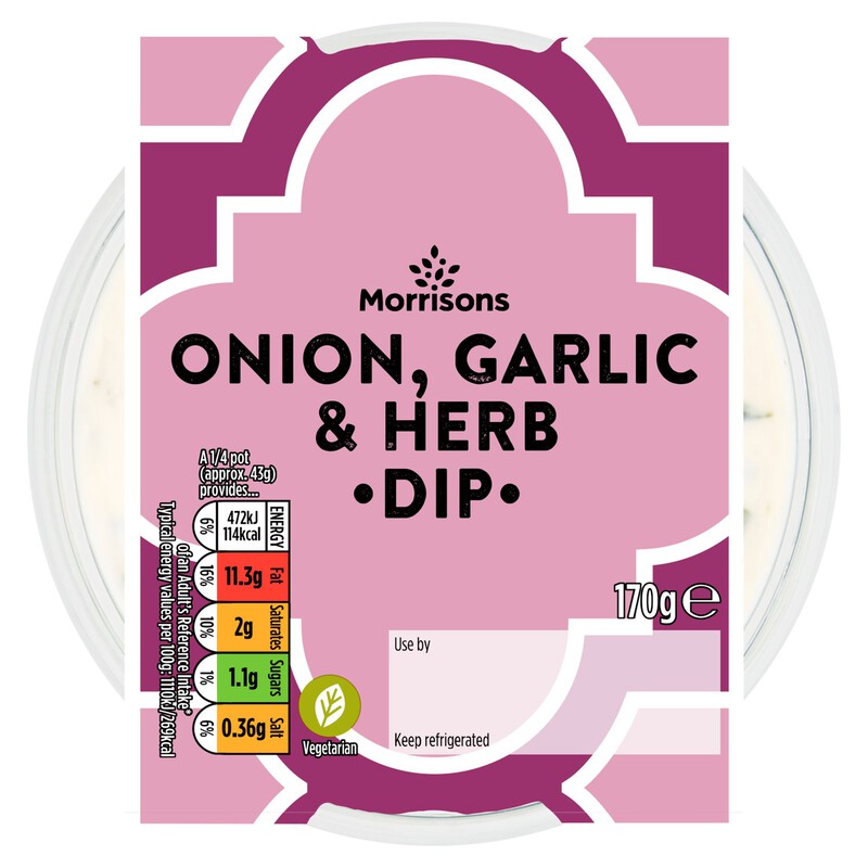 Morrisons Onion, Garlic & Herb Dip 170g - Morrisons Online Groceries ...