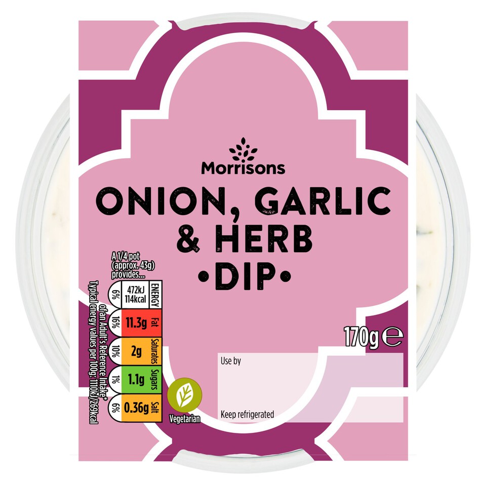 Morrisons Onion, Garlic & Herb Dip 170g - Morrisons Online Groceries ...