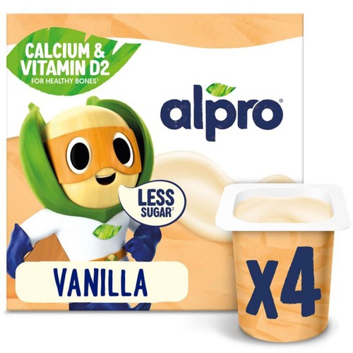 Alpro Kids Vanilla Soya Dairy Free Yoghurt Alternatives 4x115g ...